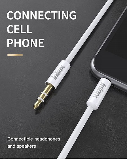 כבל AUX איכותי של חברת INKAX | כבלי טעינה | אביזרי סלולר | imgshop